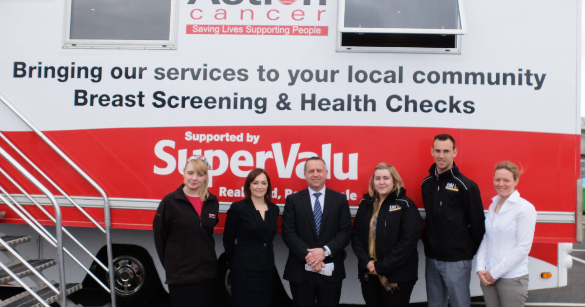 H&J Martin | Action Cancer’s Big Bus visits Lagan Construction Group